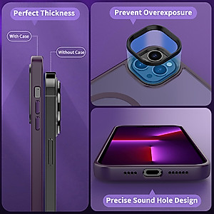 CACOE Magnetic Case for iPhone 13 Pro Max 6.7 inch-Compatible with MagSafe & Magnetic Car Phone Mount,TPU Thin Phone Cases Cover Protective Shockproof Anti-Fingerprint(Dark Purple)