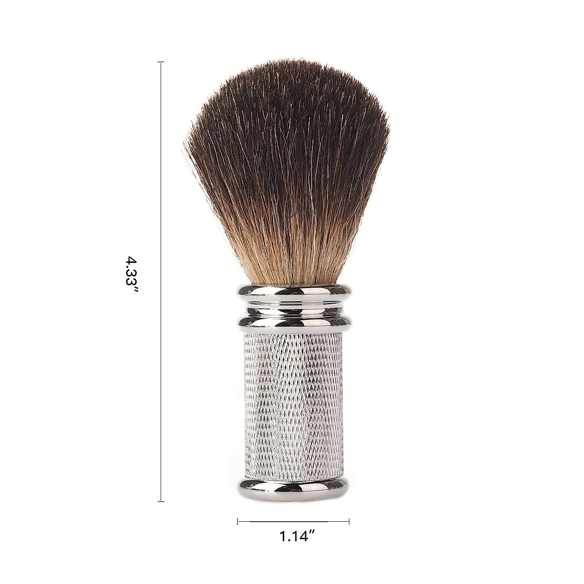 CSB Hand Made Pure Black Badger Hair Shave Brush with Chrome Metal Handle
