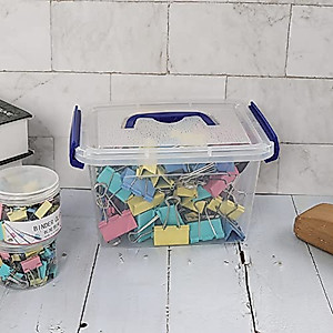 DynkoNA 6-Pack 3 L Small Plastic Storage Box with Lid, Clear Storage Bins