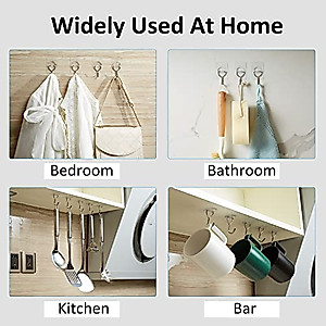 LOUXPERT Wall-Hooks Adhesive-Hooks for Hanging - 11 lbs 8-Hooks, Clear Sticky-Hooks, Stainless Steel Wall Hanger, Wall Hooks for Hanging, Bathroom Hanging Hooks (Clear)