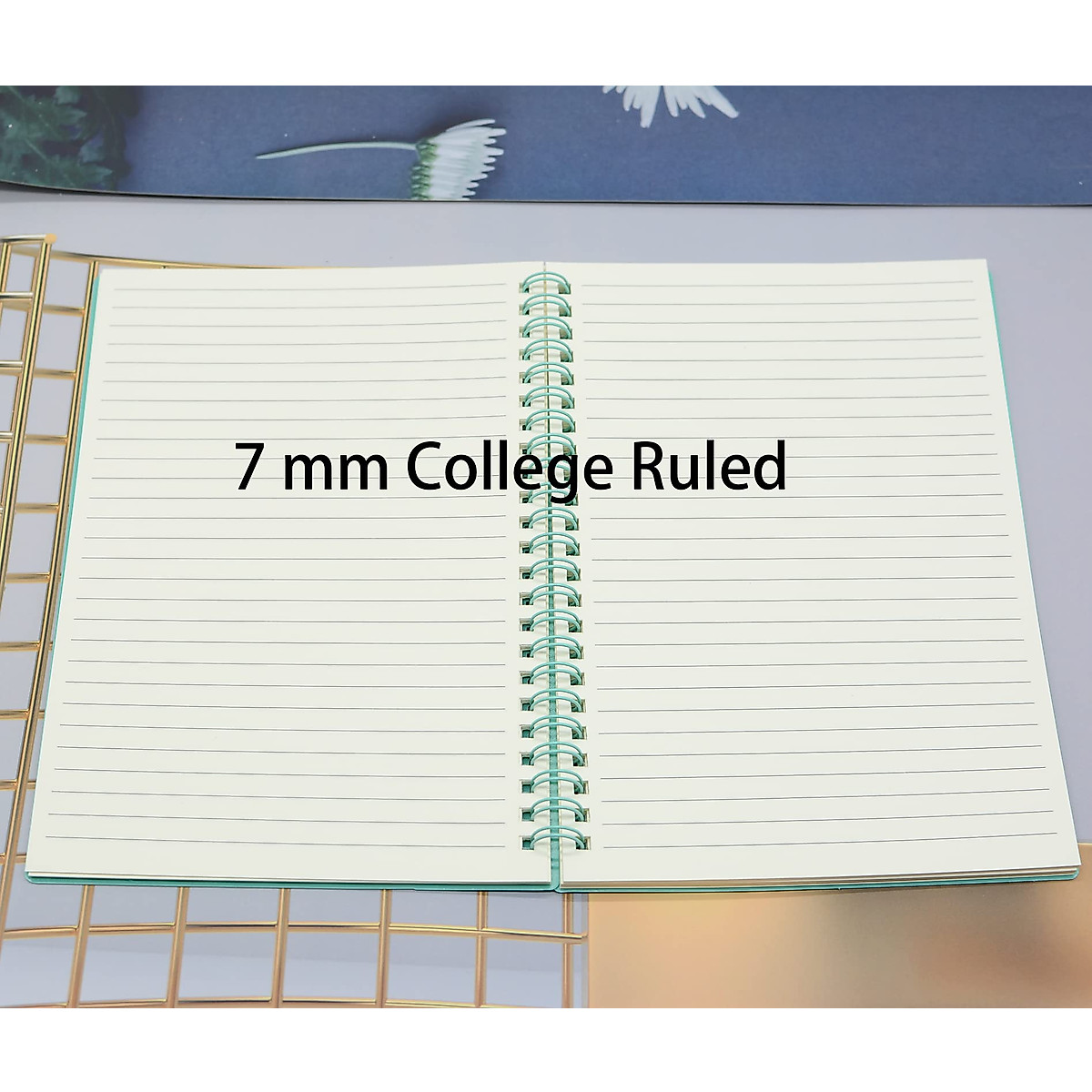 Yansanido Spiral Notebook, 4 Pcs 8.3 Inch x 5.9 Inch A5 Thick Plastic Hardcover 7mm College Ruled 4 Color 80 Sheets -160 Pages Journals for Study and Notes (4)
