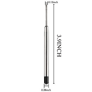 DunBong Black Ink Refill Pack of 5, Replaceable Ballpoint Pen Refills, Medium Point Metal Refill (Black)