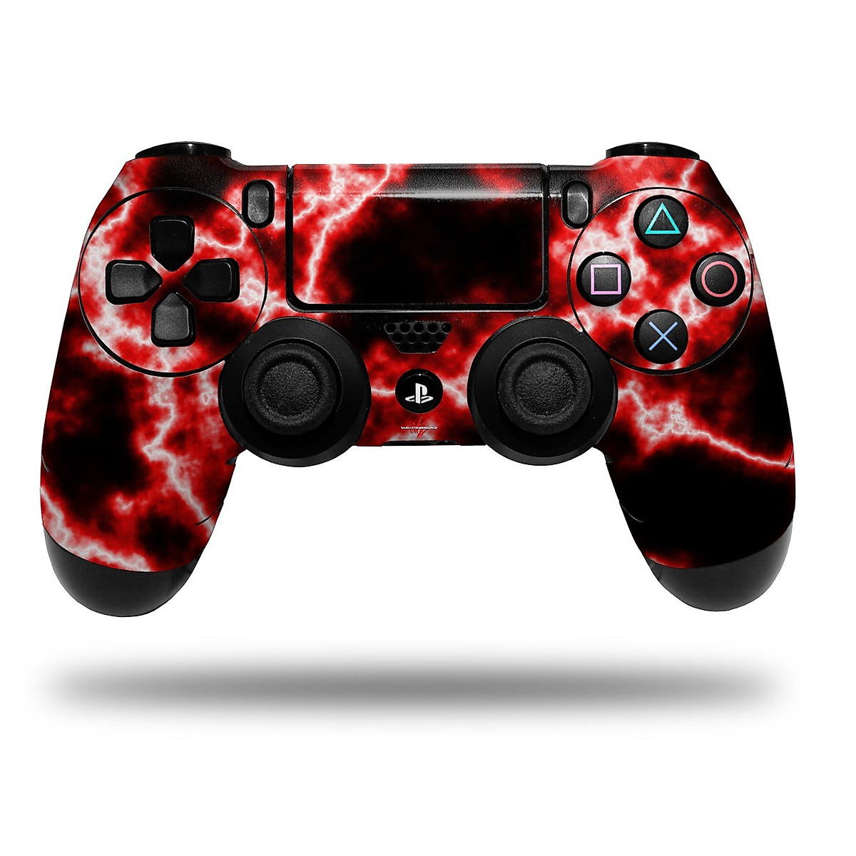 WraptorSkinz Skin Compatible with Sony PS4 Dualshock Controller PlayStation 4 Original Slim and Pro Electrify Red (Controller NOT Included)