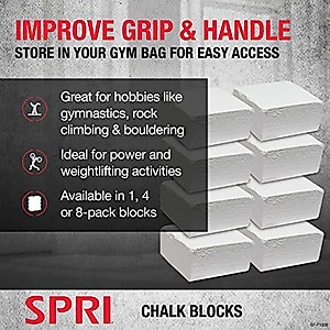Spri Chalk Block, Chalk Ball & Liquid Chalk For Gymnastics, Rock Climbing, Bouldering, Weight-Lifting, Crossfit – Single pack
