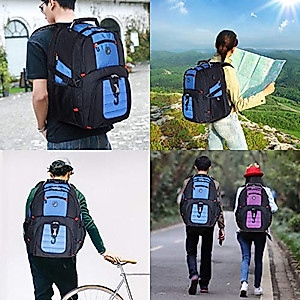 SHRRADOO Extra Large 50L Travel Laptop Backpack with USB Charging Port, College Backpack Airline Approved Business Work Bag Fits 17 Inch Computer for Men Women