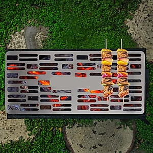 TAMYID Charcoal Grills, Grill Pan Lightweight Barbecue Tray Portable Barbecue Net Gas Grill Barbecue Bracket for Outdoor BBQ