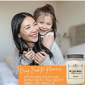 Nika's Home Oh Look... My Last Nerve It's On Fire, Vanilla Bean Soy Candle 12oz Mason Jar Non-Toxic White Hand Poured Handmade, Candles Gifts for Women, Long Burn 50-60 Hrs Highly Scented