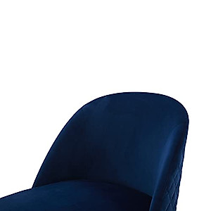 Amazon Brand - Rivet Contemporary Upholstered Counter-Height Swivel Bar Stool with Wood Legs, 37"H, Blue Velvet