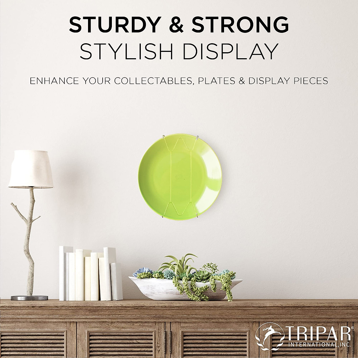 TRIPAR 15-30-Inch Brass Plate Wire Wall Plate Hanger