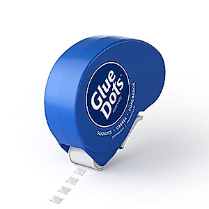 Glue Dots, Glue Squares Dot N' Go Dispenser, Double-Sided, 3/16", 450 Dots, Permanent, DIY Craft Glue Tape, Sticky Adhesive Glue Points, Liquid Hot Glue Alternative, Clear