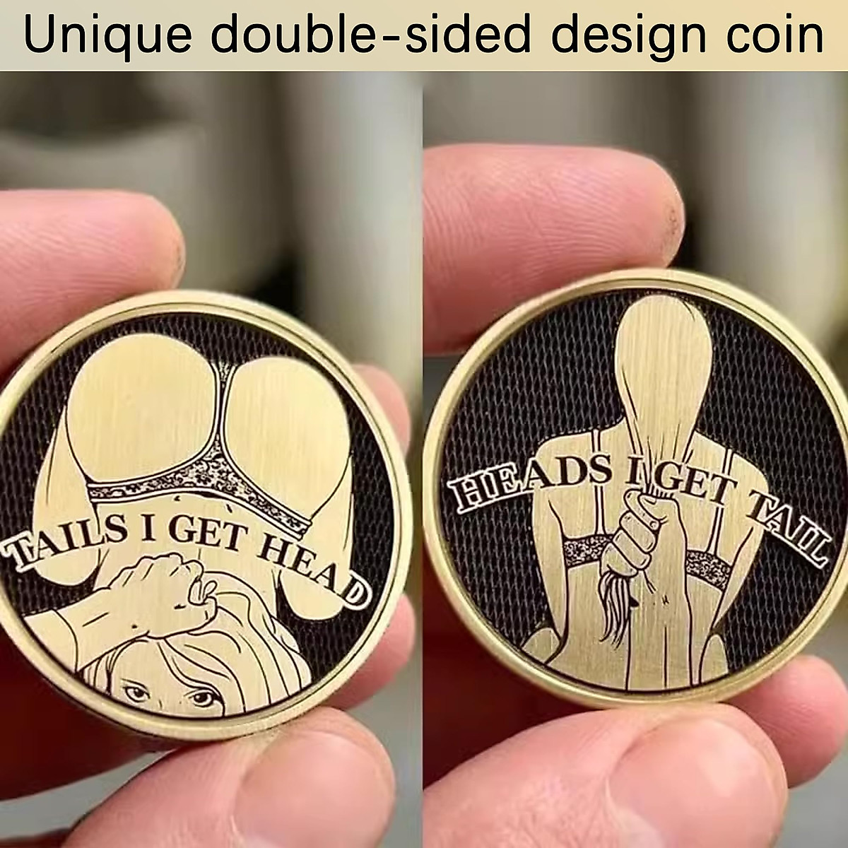 SJWOW 2PCS Heads and Tails Coin Sexy Woman Coin Challaenge Coin Lucky Coin Token Funny Prank Gifts for Coin Collectors