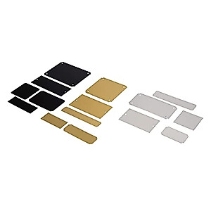 Engraving Plates Blank Anodized Aluminum Assortment 15 Piece 3-Colors Gold, Silver, & Black