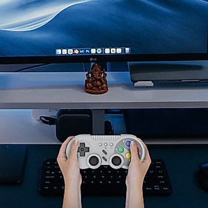 Cenxaki Switch Controller for Nintendo Switch, Wireless Switch Gamepad Compatiable for NS/Switch OLED/Windows PC Classic SNES Style Controller with Motion Control/Vibration/Turbo/Wakeup - Gray