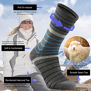 Ortis Ladies' Merino Wool Cushion Crew Socks for Women Outdoor Hiking Hike Trail Lightweight Gifts(MixColor1)