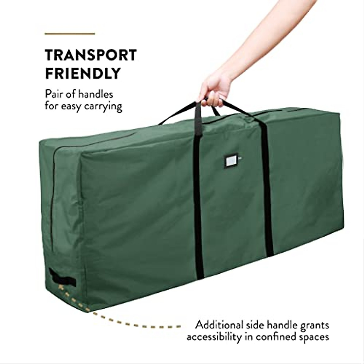 Zober Premium Christmas Tree Storage Bag - Fits Up to 9 ft Tall Artificial Disassembled Trees, Durable Handles & Sleek Dual Zipper - Holiday Xmas Bag Made of Tear Proof 600D Oxford - 5-Year Warranty