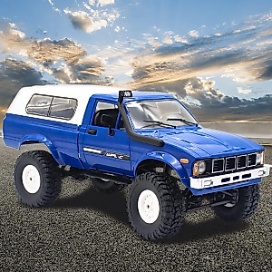 Mostop RC Crawler Truck, C24 Pickup Truck with LED Light, 4x4 Off-Road RC Rock Crawler,2.4Ghz Remote Control Car All Terrain Truck Crawler,Throttle & Steering Control,2 Batteries, Ideal Gift
