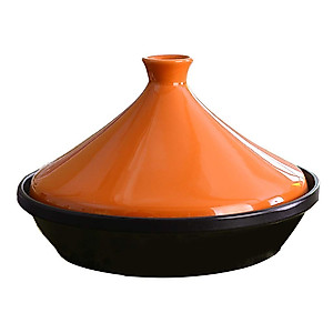 Moroccan tagine Pot Small tagine Bowl Round Ceramic Casserole Clay Pot with lid Heat-Resistant hot Pot earthen Pot Multifunctional cookware for stew Soup C 16 23 cm