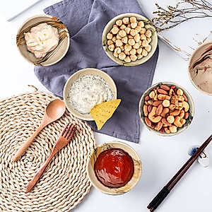 Bascuda® Small Ceramic Bowls Set of 6 with Gift Box - Snack Bowls for Tapas, Dessert, Nuts, Olive, Soy Sauce Dish, Dip - Colourful Decorative Moroccan Spanish Mexican - Decorative Bowl - 3.14 Inches