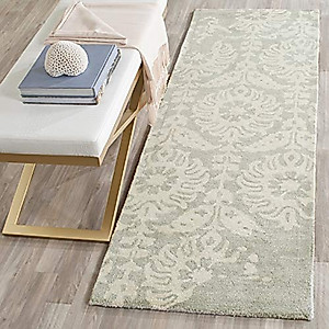 SAFAVIEH Bella Collection 6' x 9' Light Grey/Ivory BEL125B Handmade Premium Wool Area Rug
