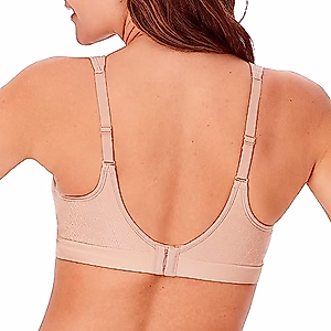 Bali Comfort Revolution Wireless Bra, Full-Coverage Wirefree Bra, Wireless Everyday Bra with Cool Comfort Fabric, Almond Zag, 36D