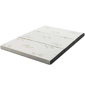 Giantex Folding Mattress Full, 3" Tri-fold Memory Foam Mattress, Foldable Mattress Topper w/Soft Cover, Portable Mattress w/Carrying Bag for RV Guest Bed, CertiPUR-US Certified (Full)