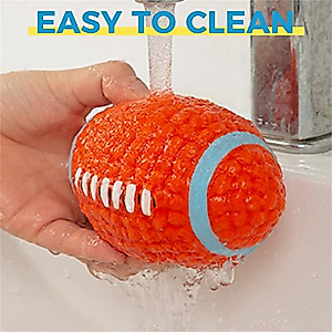 Luoxinseh Immortal Toy for Aggressive Chewers, Squeaky Football Toy,Indestructible Squeaky Dog Balls, Chew Toy for Pet Training Accessories for Large/Medium/Small Dogs (Large,A)