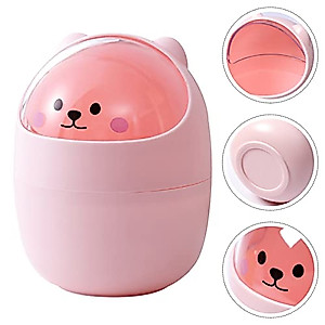 Cabilock Kawaii Things Kawaii Things Desktop Bin Plastic Home Lovely Bucket Can Garbage Shake Mini for Trash Office with Creative Lid Storage Container Cartoon Strawberry Kitchen Cute Bins