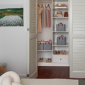 GRANNY SAYS Bundle of 4-Pack Closet Bins with Metal Frame & 3-Pack Rectangle Fabric Storage Bins with Lids