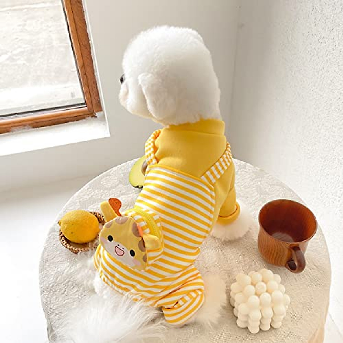 Pet Casual Clothes Dog Cute Outfit Cat Cold Weather Adorable Pajamas Hoodie Pullover Sweatsuit Jacket Cozy Costume Coat with Pocket (Medium)