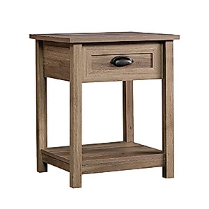 Sauder County Line 4 Drawer Chest, Salt Oak Finish & County Line Side Table/Night Stand, Salt Oak Finish