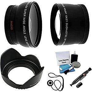 UltraPro 40.5mm Essential Lens Kit, Includes 2X Telephoto Lens, 0.45x HD Wide Angle Lens w/Macro, and Flower Tulip Lens Hood for Select Nikon Lenses. UltraPro Deluxe Accessory Set Included
