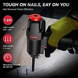 AeroPro 700V Professional Grade Heavy Duty Pneumatic Punch Nailer/Nail Remover with Long Nail Nose, 2-3/4” 6mm Diameter for 1-4 Inch Nails, 9-16 Gauge