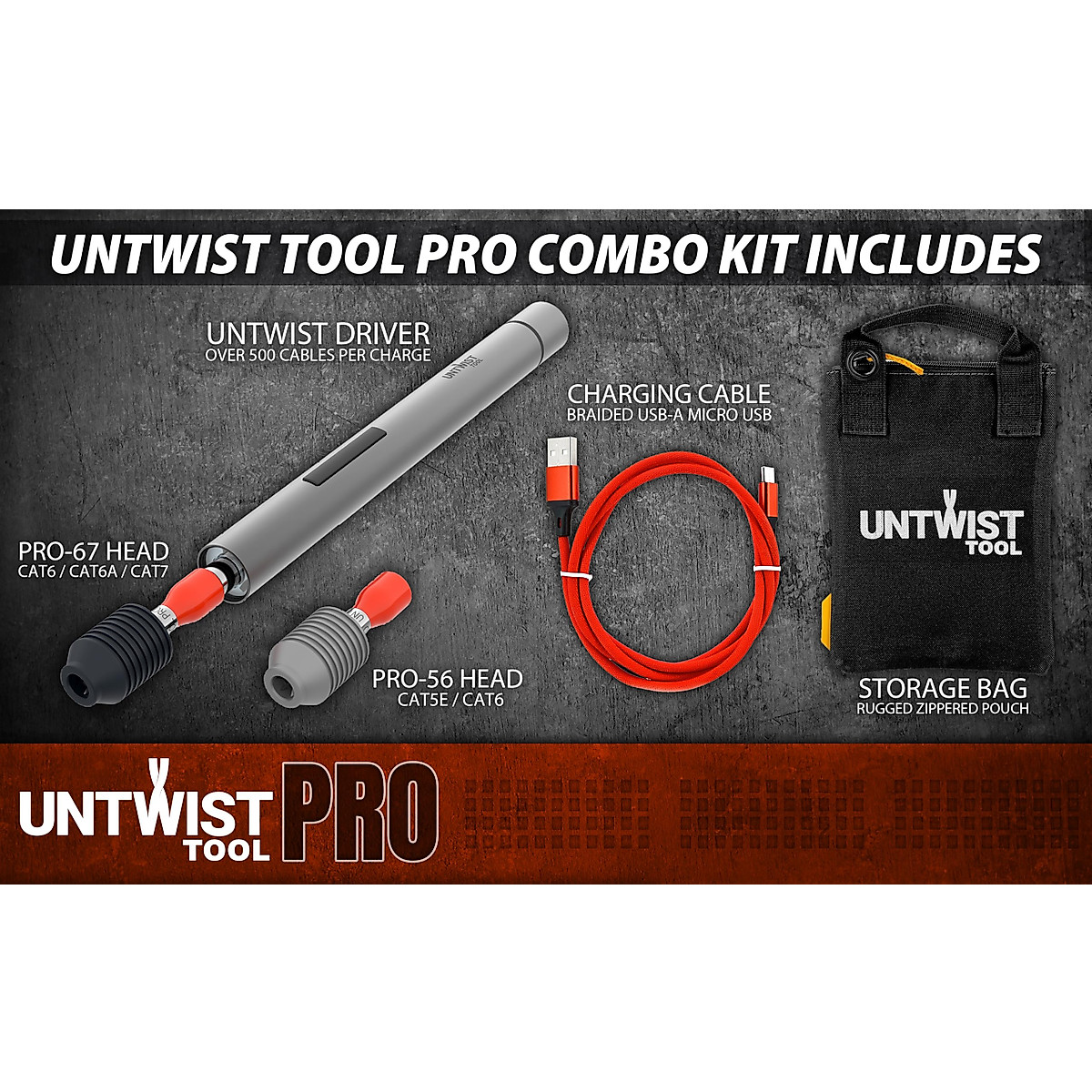 Untwist Tool PRO-COMBO Quickly Separates CAT5e, CAT6, CAT6A, & CAT7