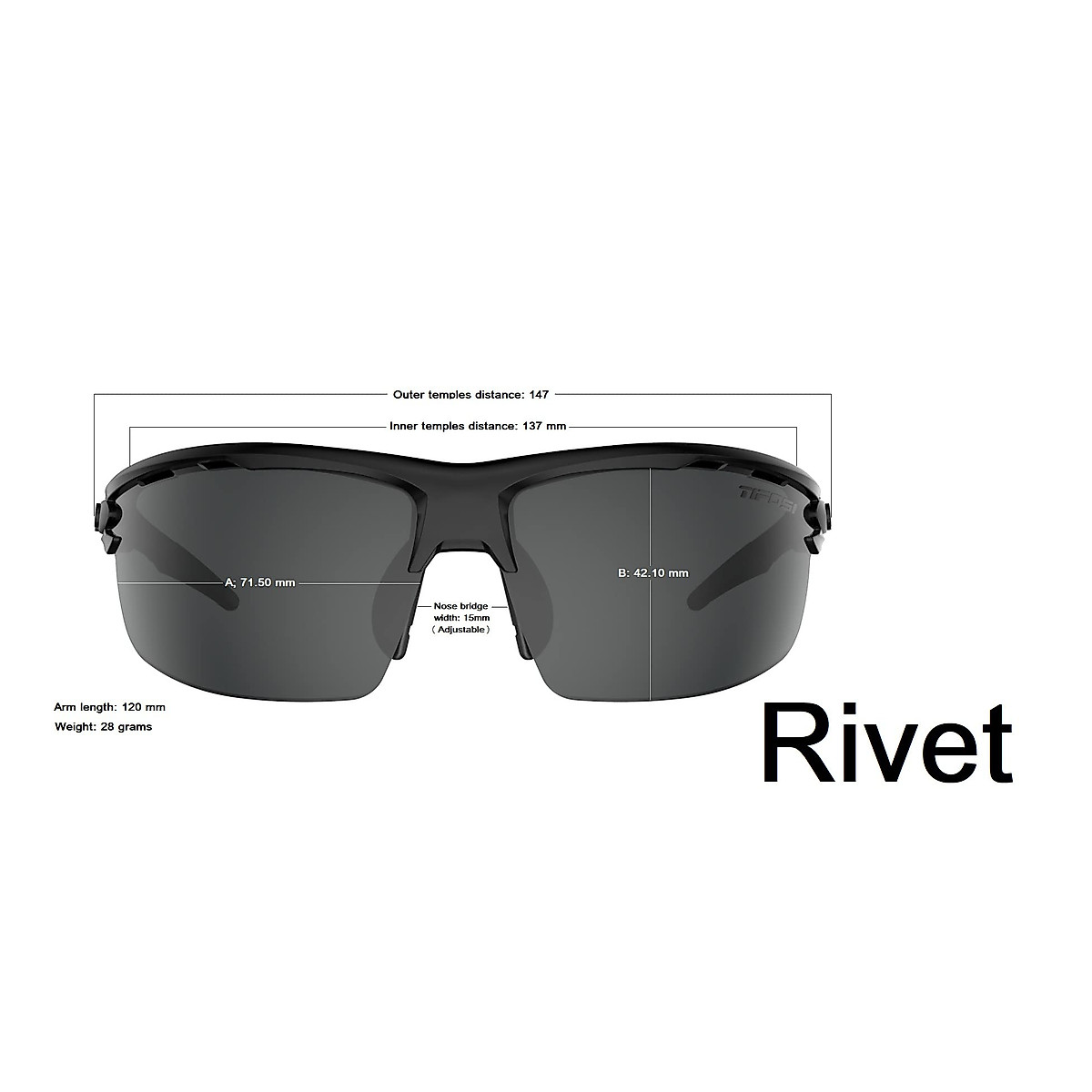 Tifosi Optics Rivet Sunglasses (Gunmetal (Light Night Fototec))