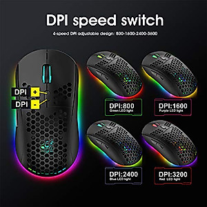 L500 Wireless Gaming Keyboard and Mouse Combo, 2200mAh Mini 61 Keys Mechanical Feeling Keyboard with Bluetooth 5.1&2.4G Wireless Dual Modes,RGB Backlit Wireless Lightweight Gaming Mouse for PC/Gamer