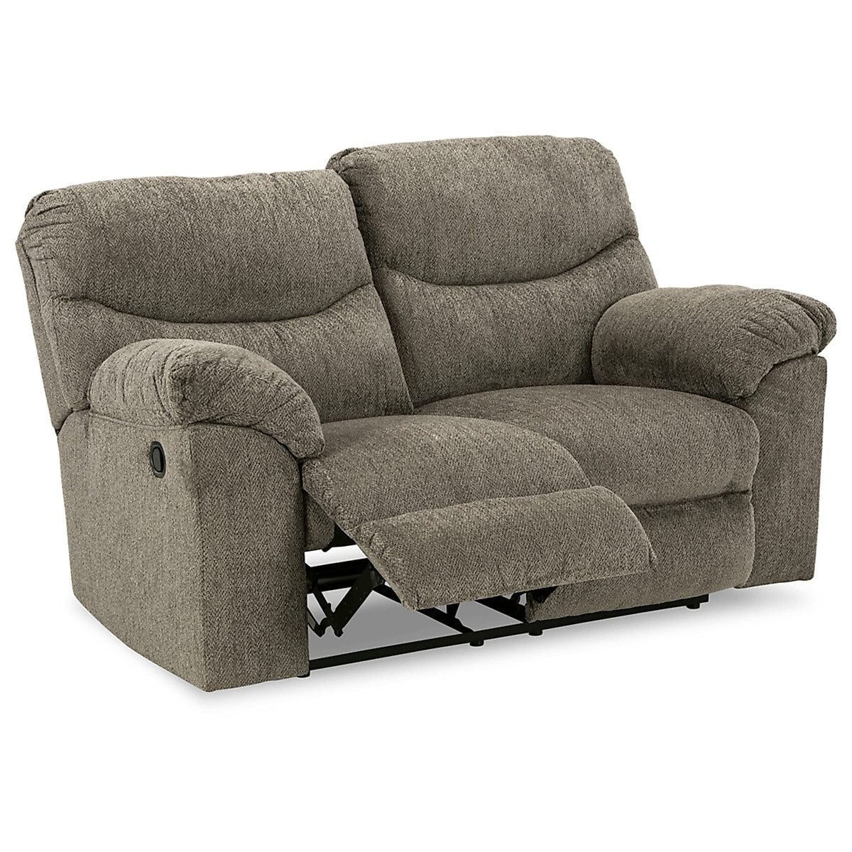 Signature Design by Ashley Alphons Transitional Tufted Reclining Loveseat, Light Gray
