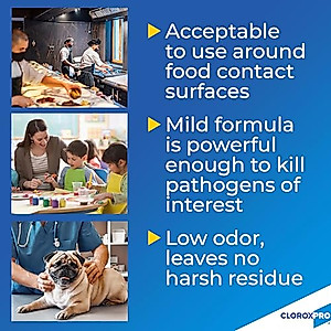 CloroxPro Anywhere Daily Disinfectant and Sanitizer, No-Rinse Food Contact Sanitizer, Refill, 128 Fluid Ounces