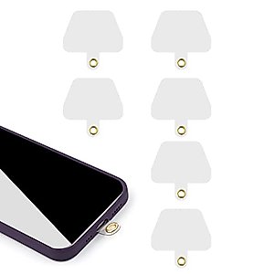 6pcs Phone Tether Tab, Clear Phone Strap Tether Tab Heavy Duty Multifuctional Cell Phone Lanyard Patch Pad for iPhone Most Smartphones, Without Adhesive (Trapezoidal)