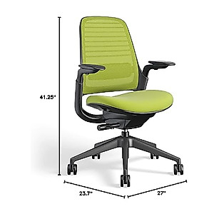 Steelcase Series 1 Office Chair - Ergonomic Work Chair with Wheels for Carpet - Helps Support Productivity - Weight-Activated Controls, Back Supports & Arm Support - Easy Assembly - Wasabi