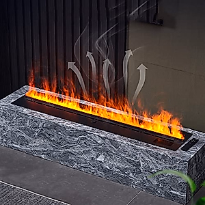 Water Vapor Fireplace Recessed Electric Fireplace with Realistic Flame, Ultra Thin and Low Noise, Touch Screen Control Panel with Remote Control Electric Fireplace Stove (Color : 1500mm)