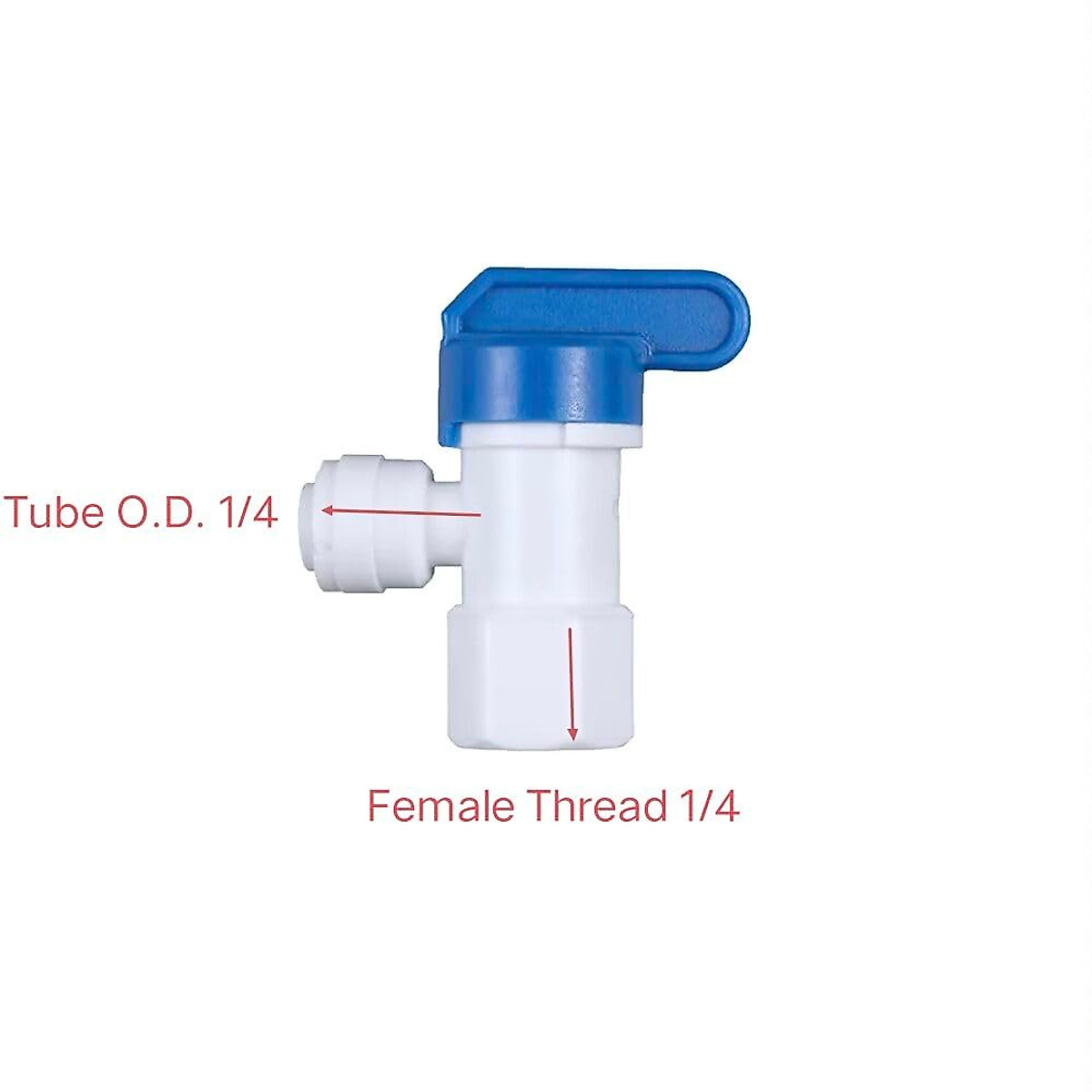 PureSec Water Storage Tank Ball Valve 1/4 inch O.D.RO Tubing x 1/4 inch female pipe thread Push-Fit Elbow Shut-Off Valve