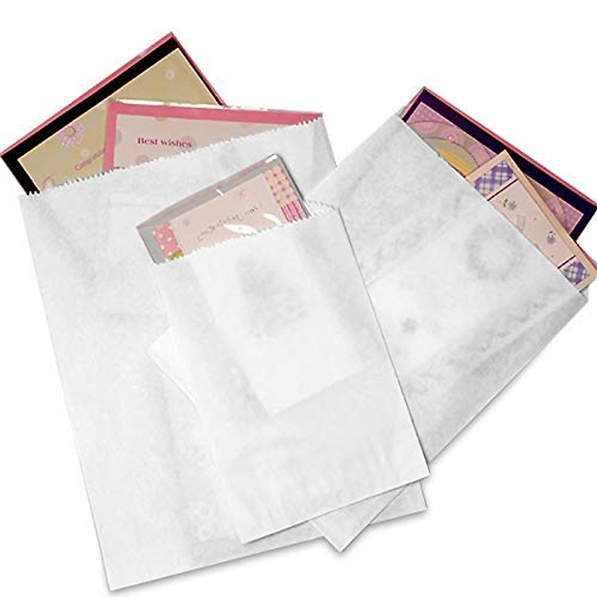 N'ice Packaging 200 White Flat Paper Bags Good for Candy, Cookies, Small Gift, Crafts, Party Favor, Sandwich, or Merchandising - no Gussett (White, 6" x 9")