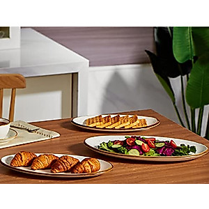 ONEMORE Large Serving Bowls and Platters Bundle - Microwave, Oven and Dishwasher Safe - Creamy White