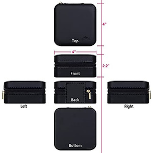 A&A Jewelry Organizer Travel Box - Portable Mirror Jewelry Storage Case Black