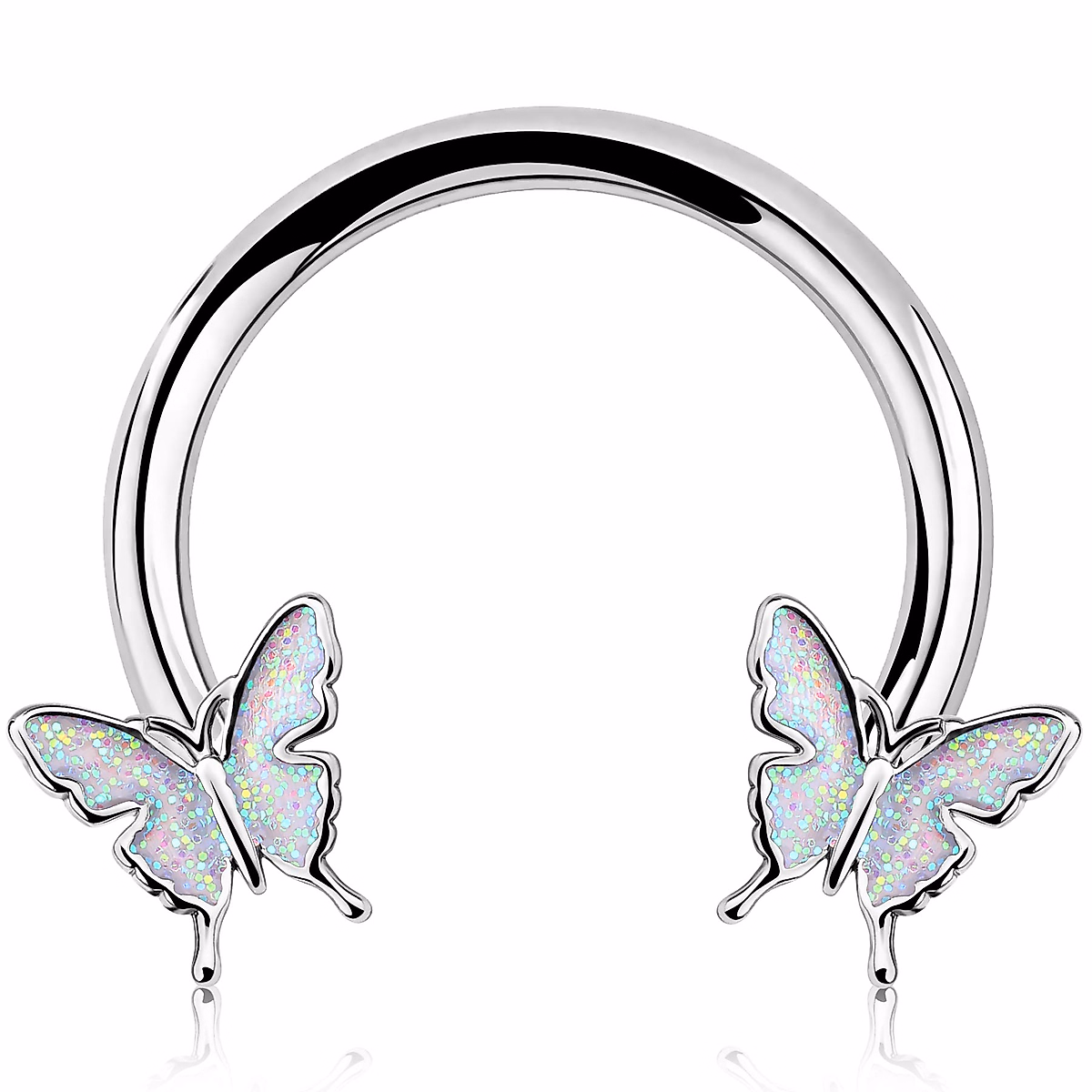 Jewseen Butterfly Daith Earring, 16G/1.2mm Gauge, 316L Surgical Steel, Hypoallergenic, for Cartilage Piercing