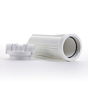 Hydronix HF3-10WHWH12, 10" White Housing with White Rib Cap for RO & Filtration Systems, 1/2" Ports