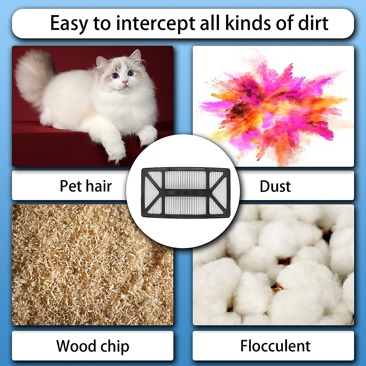 Aolleteau Filter Compatible with Bissell Vacuum 1790, 1792, Pet Vacuum 1793, 2488, 2486, 2487, 2492, 2490, 2489, 24899, 2491, 2494, 1307, 1309 (1 Pack Post-Motor Filter and 1 Pack Style 7/9/10 Belt)