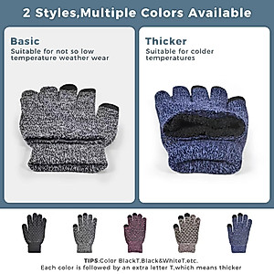 Fycert Winter Gloves Touchscreen Knit Glove Set for Men Women Boys Girls,Warm Thermal Mittens for Cycling Running Skiing,Fashion Warm for Fall Winter Cold Weather