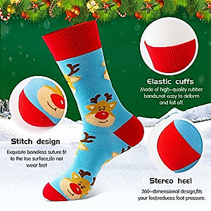 TENYSAF Fun Christmas Socks for Men - Funny Xmas Gifts for Men and Women Novelty Cozy Unisex Crew Cotton Sock Set