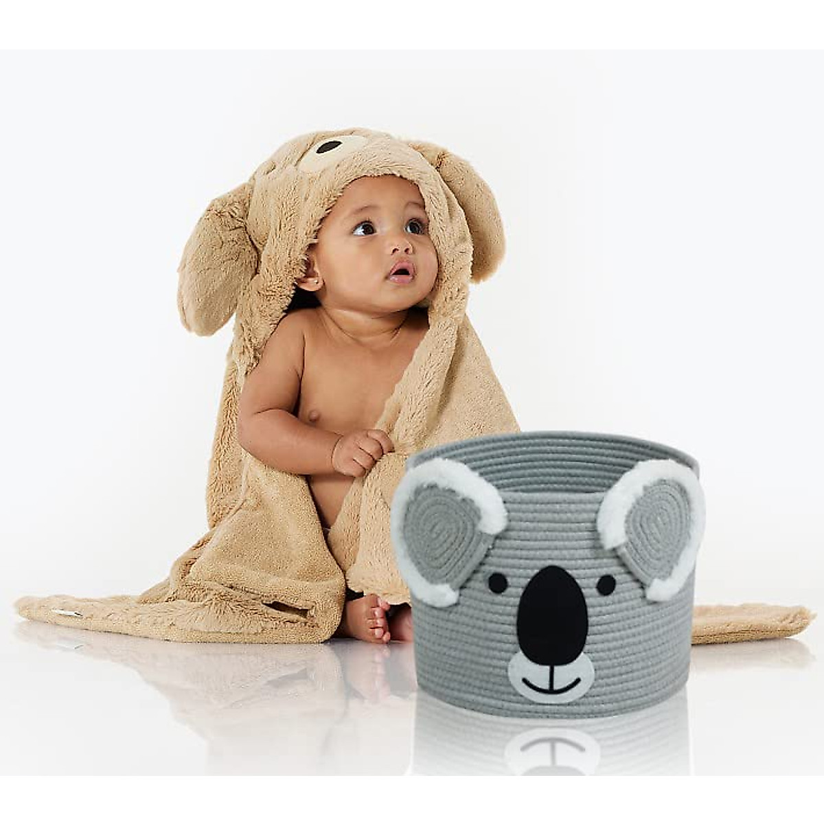 T&T Homewares Koala Storage Basket Medium Size, Ideal for Baby Diapers, Laundry, Nursery & Kids Room - Versatile Organizer for Woodland Decor, Pet Toys